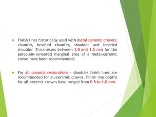 Gingival finish lines in fixed prosthodontics | PPT