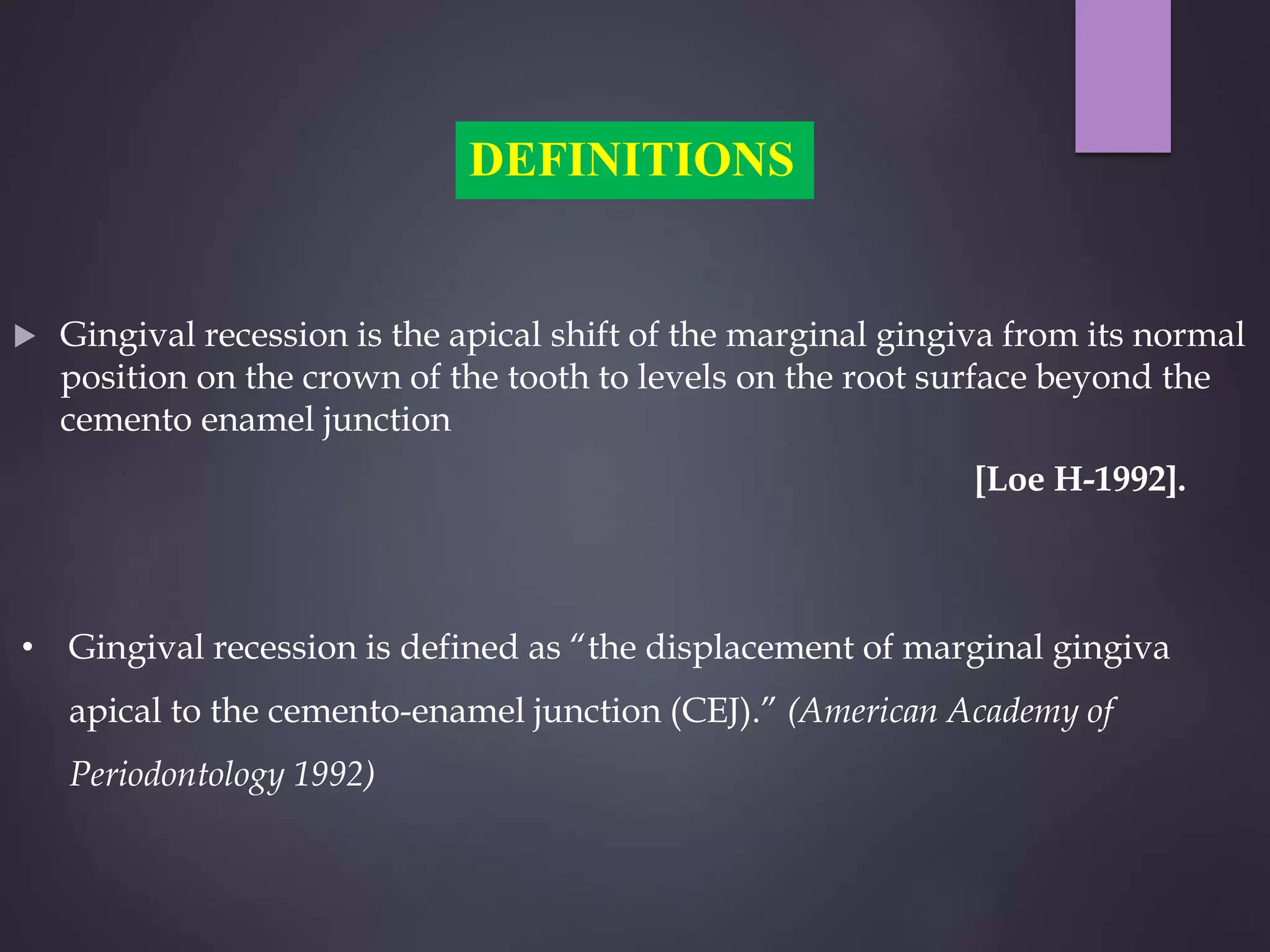 Gingival recession aries | PPTX