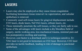 gingival retraction seminar pptx gingival displacment methods ppt | PPTX