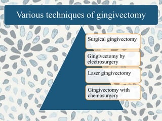 GINGIVAL SURGICAL TECHNIQUES IN PERIODONTOLOGY | PPTX
