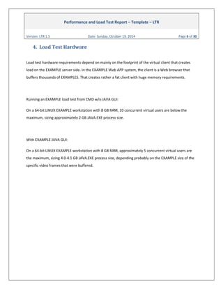 Ginsbourg.com - Performance and Load Test Report Template LTR 1.5 | PDF