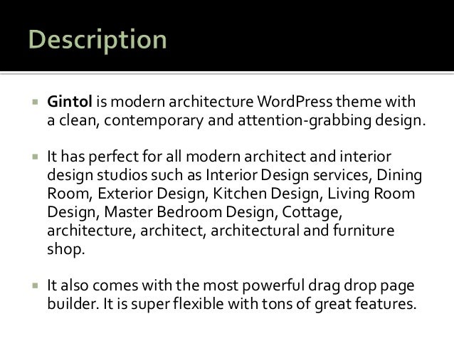 Gintol - Interior And Architecture WordPress Theme | PPTX