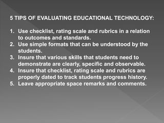 Evaluating Educational Technology | PPTX