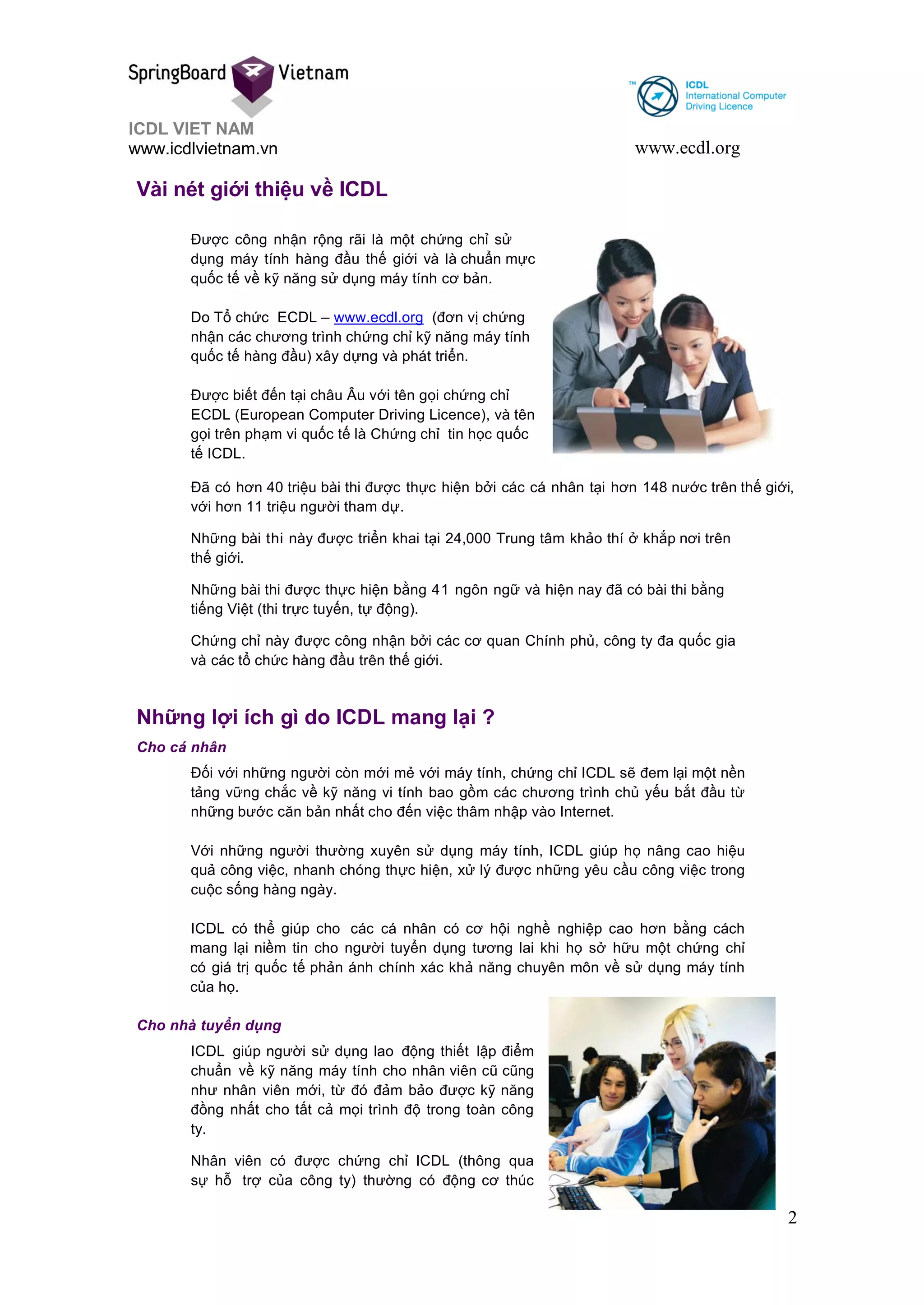 Gioi thieu-chung-icdl tv | PDF