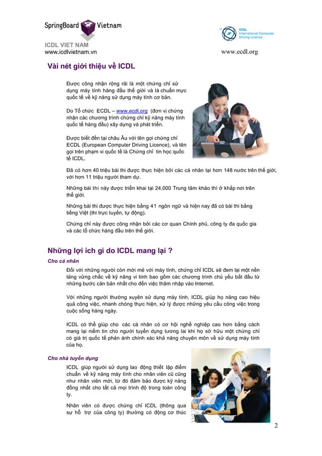 Gioi thieu-chung-icdl tv | PDF