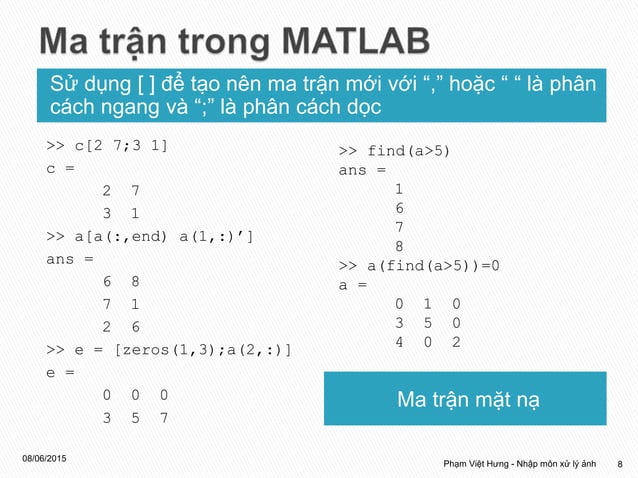 Gioi thieu mat lab | PPT