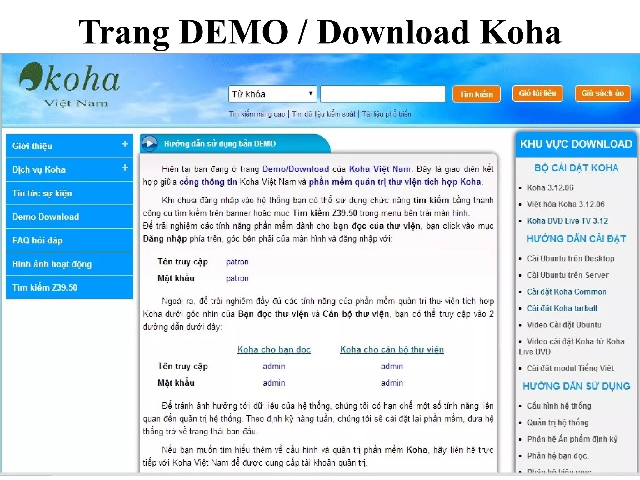 Gioi thieu pm quan ly thu vien koha | PPT