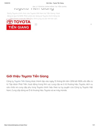 Giới thiệu Toyota Tiền Giang | PDF
