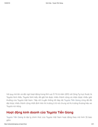 Giới thiệu Toyota Tiền Giang | PDF