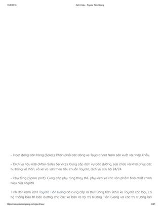 Giới thiệu Toyota Tiền Giang | PDF