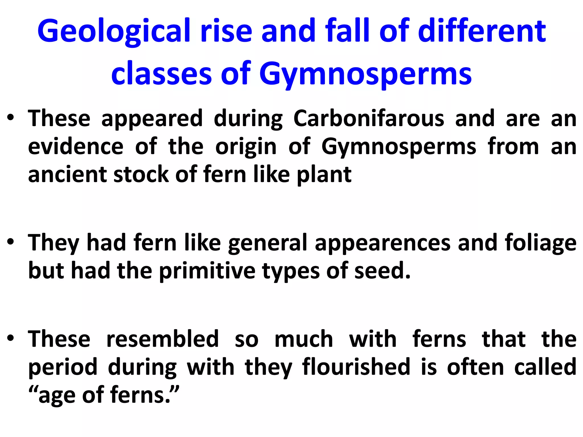 Giologicale rise and fall of gymnosperm | PPTX