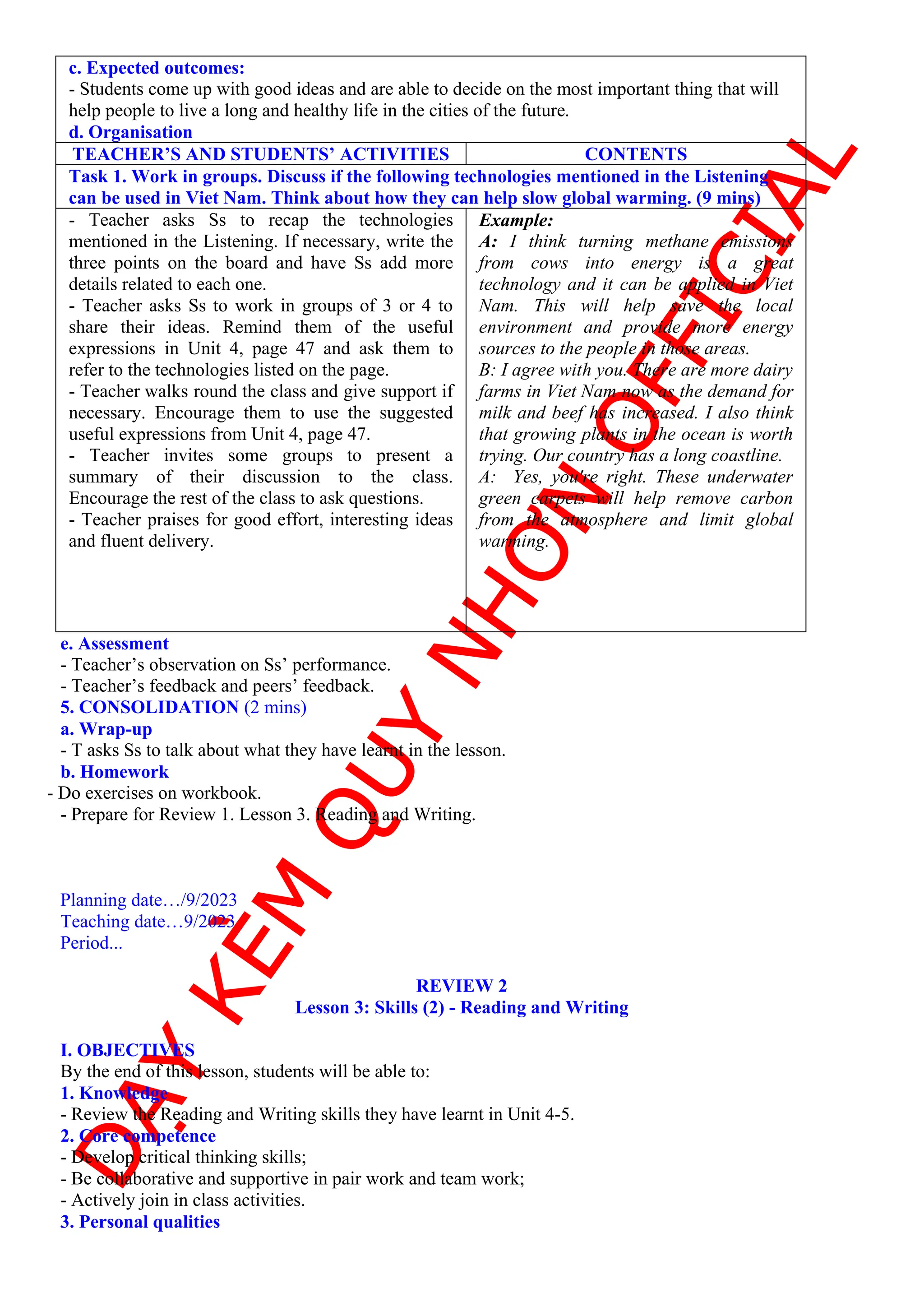 GIÁO ÁN TIẾNG ANH GLOBAL SUCCESS LỚP 11 (CẢ NĂM) THEO CÔNG VĂN 5512 (2 CỘT) NĂM HỌC 2023-2024 ...