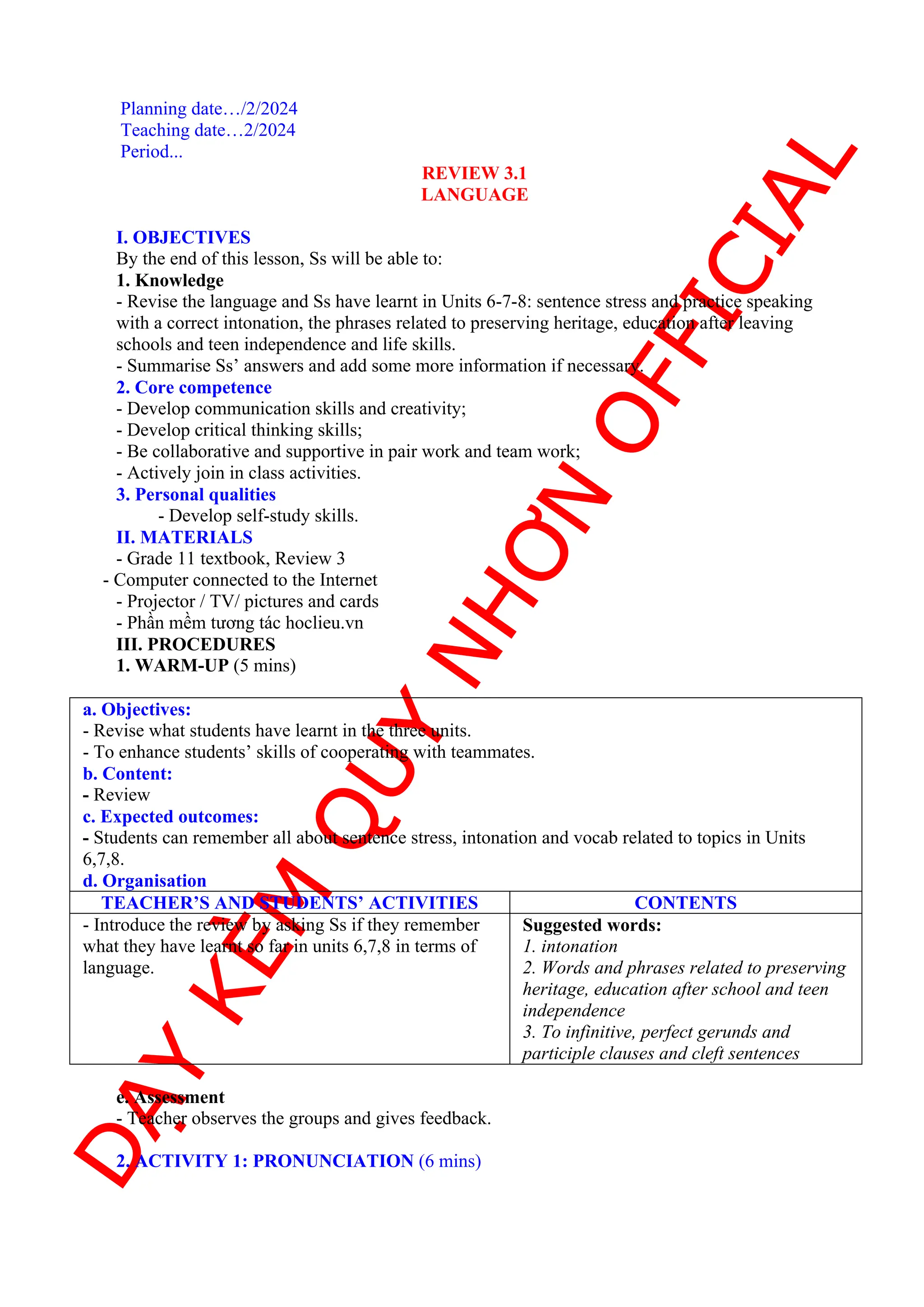 GIÁO ÁN TIẾNG ANH GLOBAL SUCCESS LỚP 11 (CẢ NĂM) THEO CÔNG VĂN 5512 (2 ...