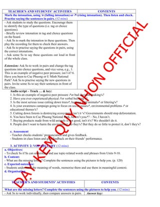 GIÁO ÁN TIẾNG ANH GLOBAL SUCCESS LỚP 11 (CẢ NĂM) THEO CÔNG VĂN 5512 (2 CỘT) NĂM HỌC 2023-2024 ...