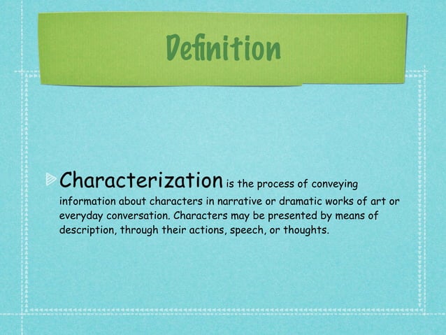 Springboard Lesson on Characterization | PPT