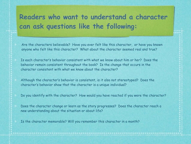 Springboard Lesson on Characterization | PPT