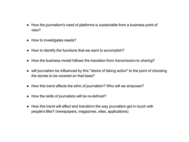 framing journalism as a collaborative action | PPTX