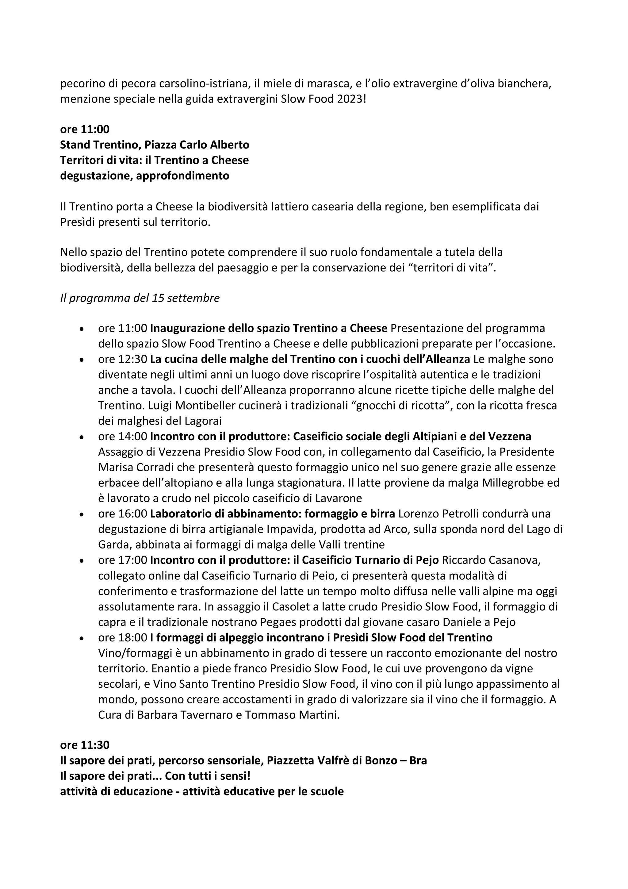 Programma Cheese 2023 Bra | PDF