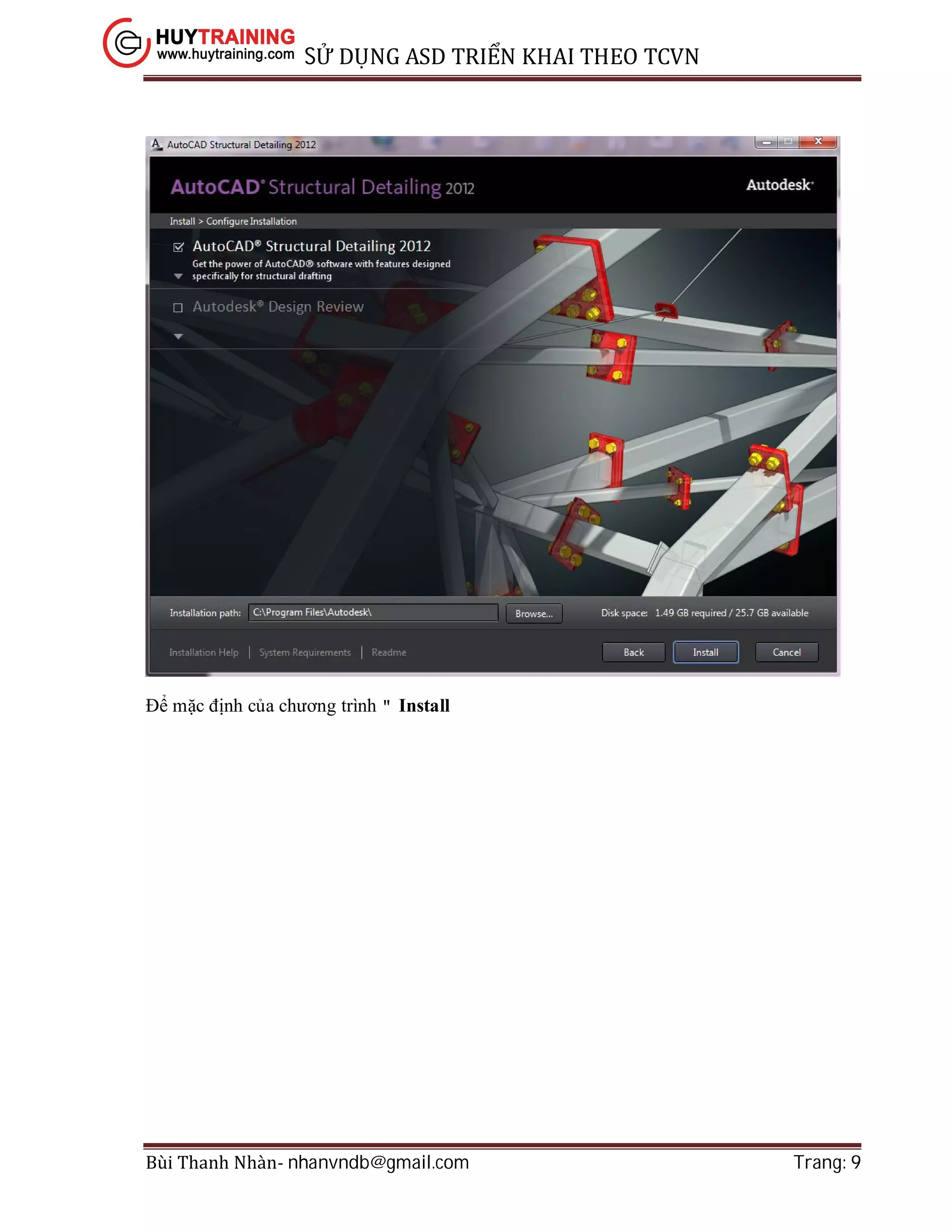 Giáo trình Autocad Structural Detailing (ASD) triển khai bản vẽ theo ...