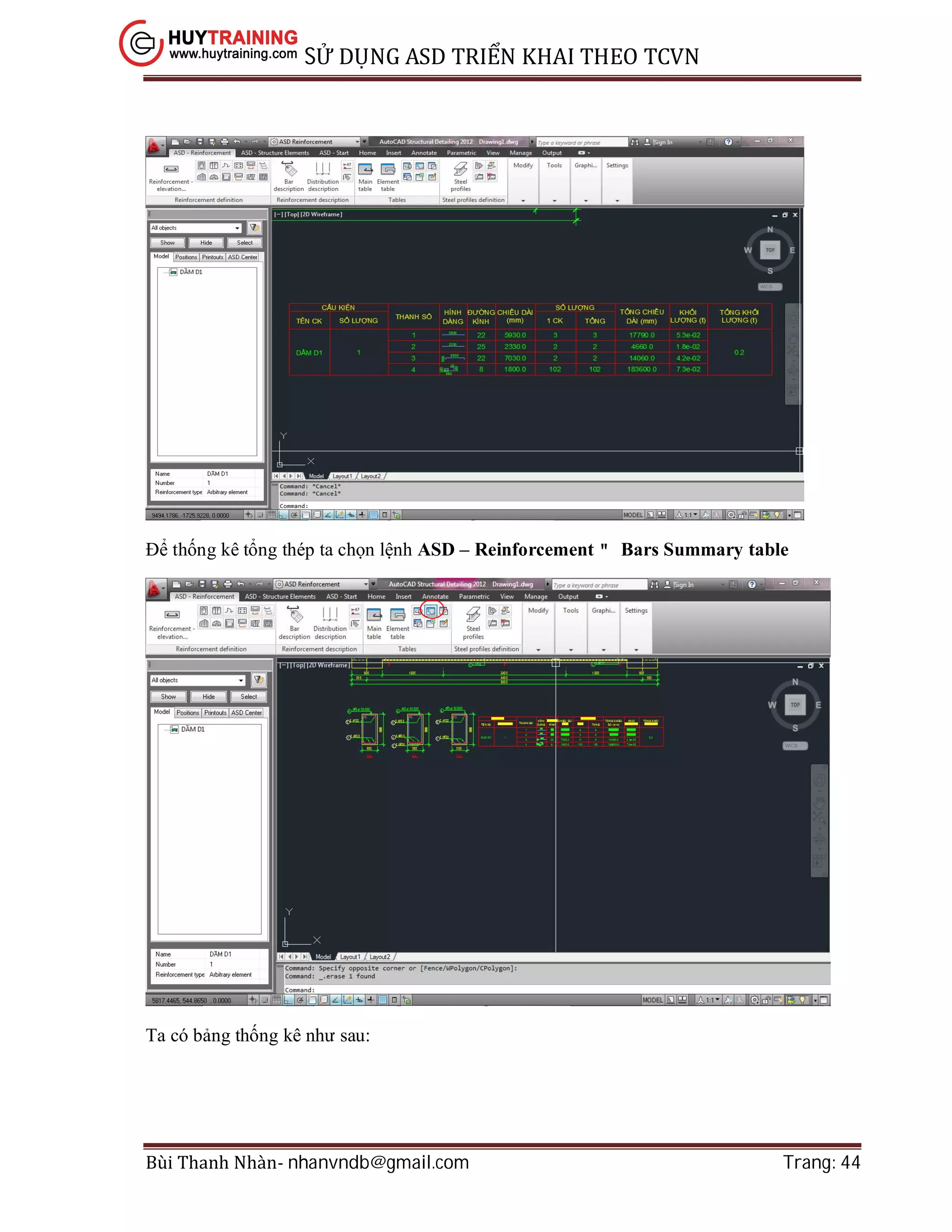 Giáo trình Autocad Structural Detailing (ASD) triển khai bản vẽ theo ...