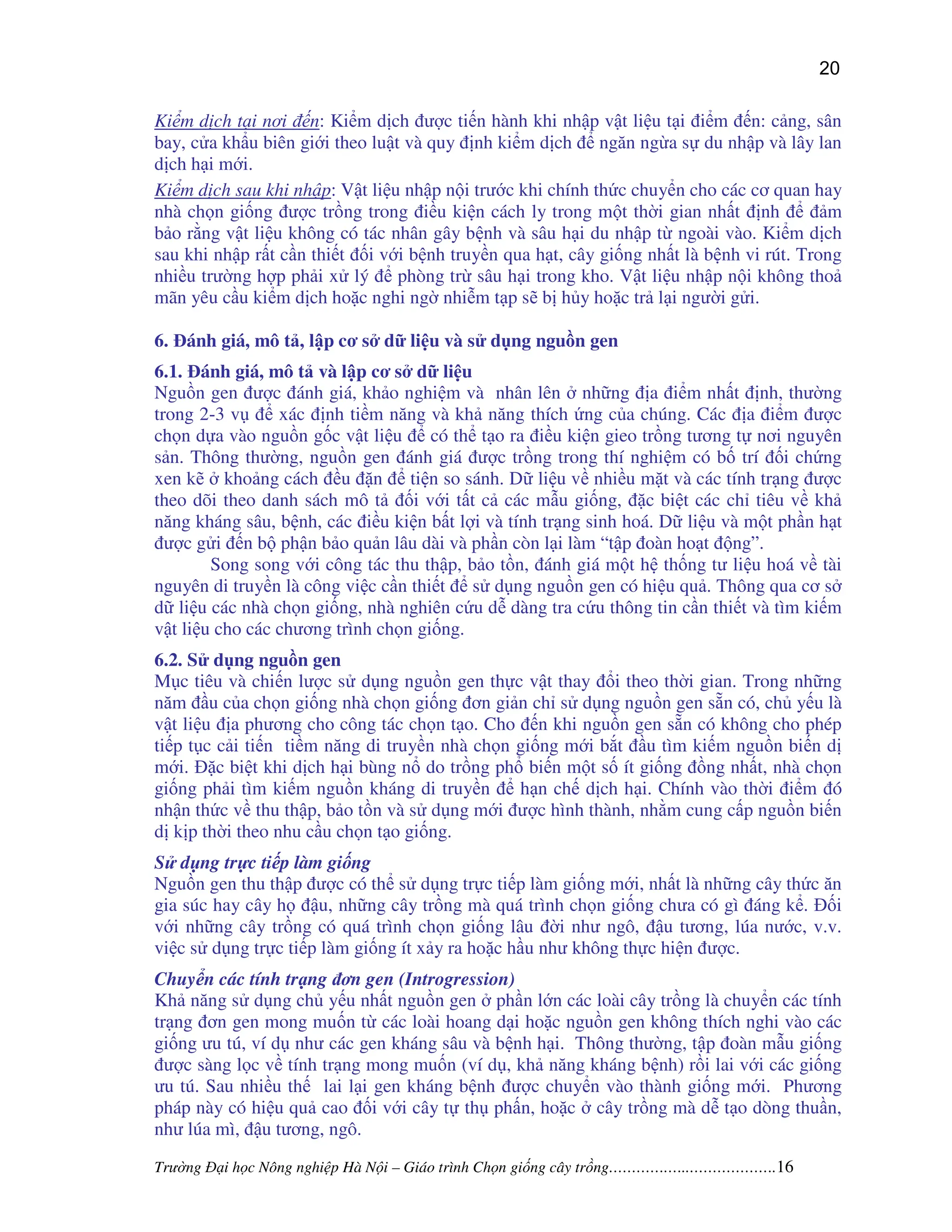 Giáo trình chọn giống cây trồng - PGS.TS Nguyễn Văn Hoan;PGS.TS Vũ Đình Hòa;PGS.TS Vũ Văn Liết.pdf