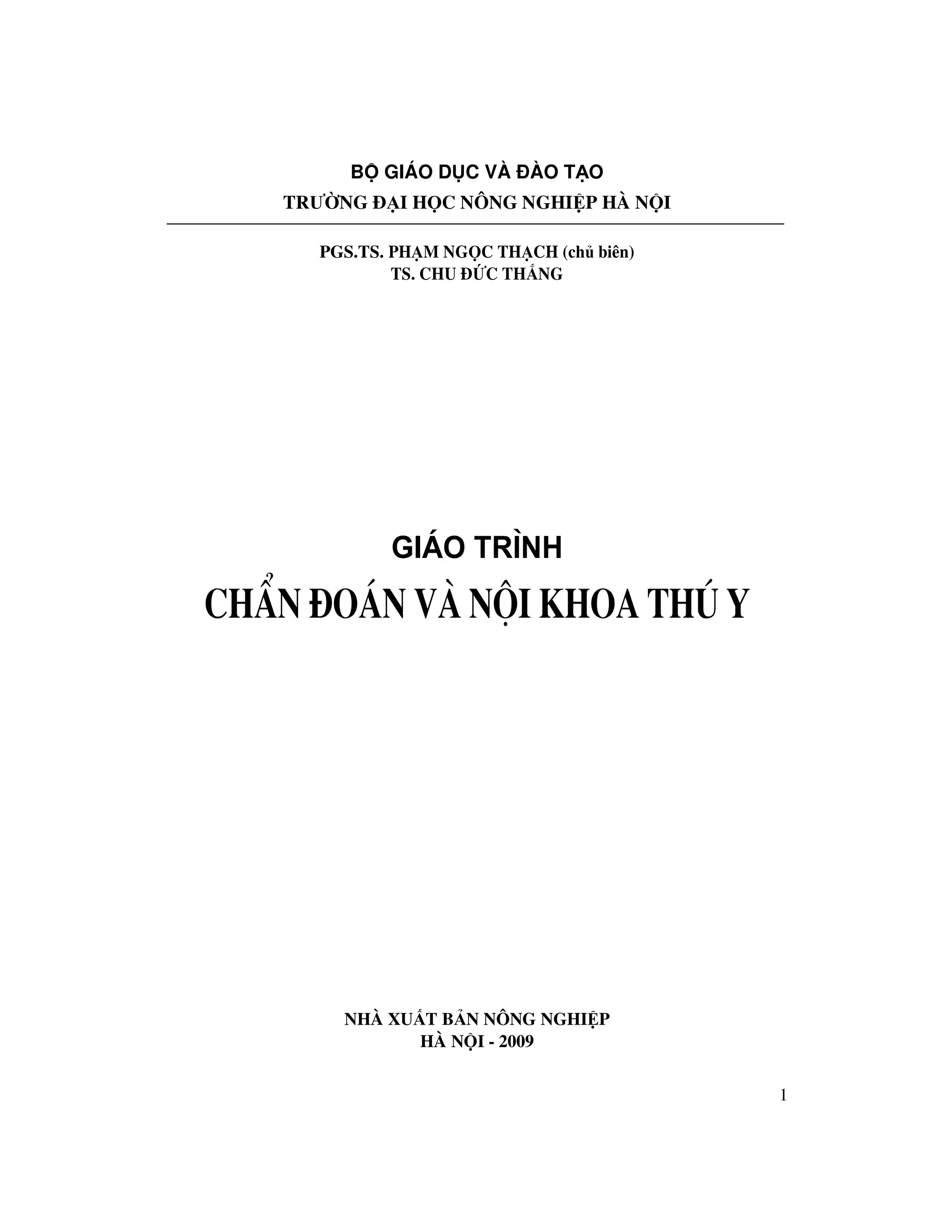 Giáo trình Chấn đoán và nội khoa thú y, Phạm Ngọc Thạch.pdf