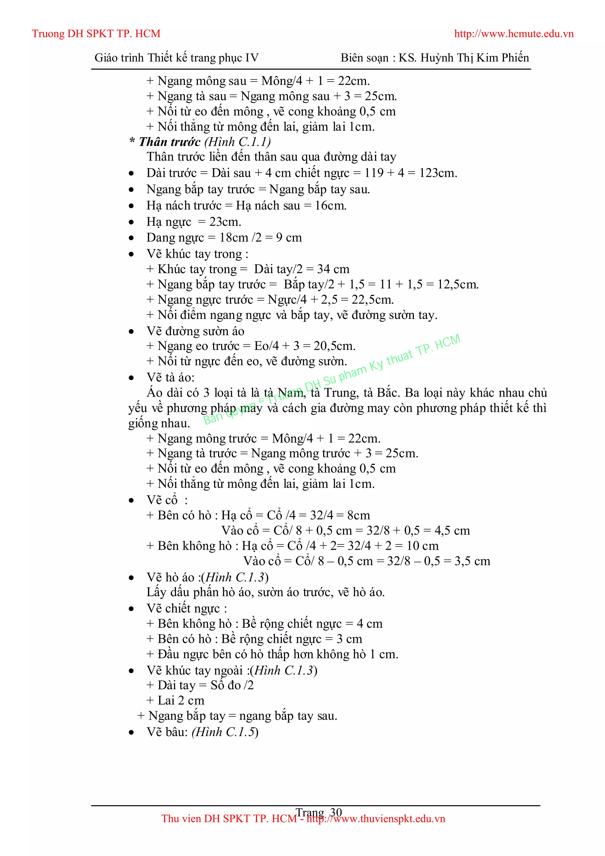 Giáo trình thiết kế trang phục 4 tác giả huỳnh thị kim phiến - đại học sư phạm kỹ thuật | PDF