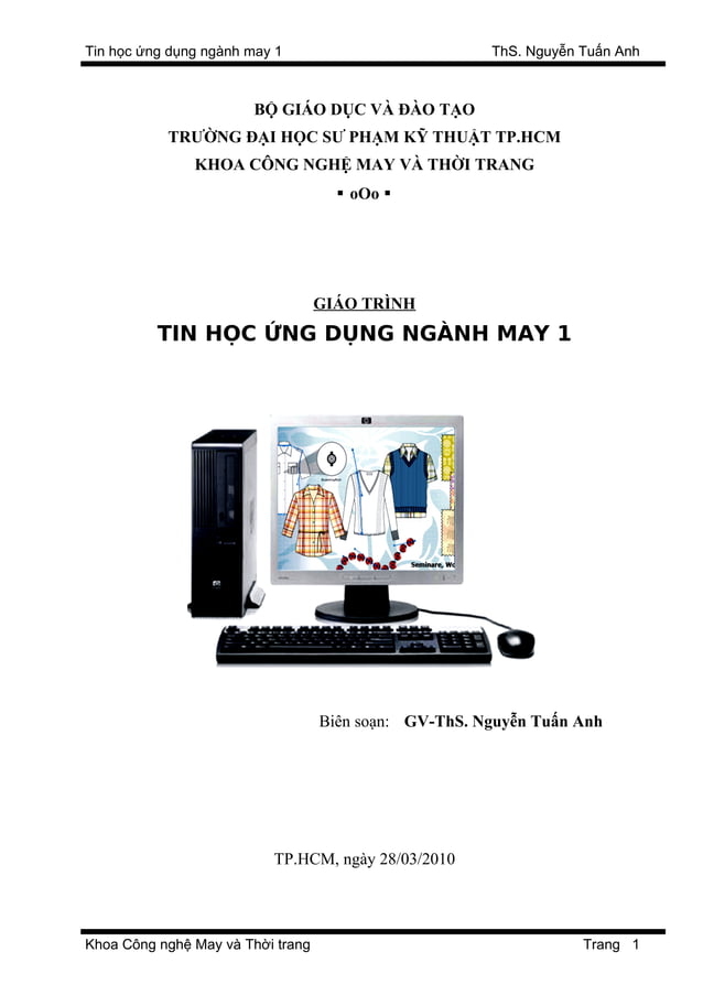 Giáo trình tin học ứng dụng ngành may 1 | PDF