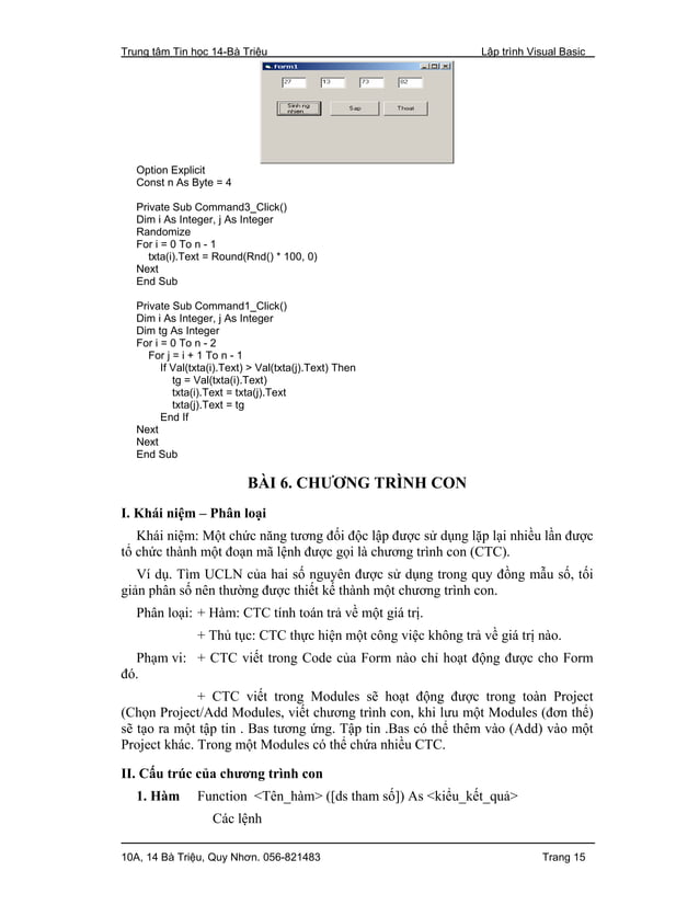 Giáo trình visual basic | PDF
