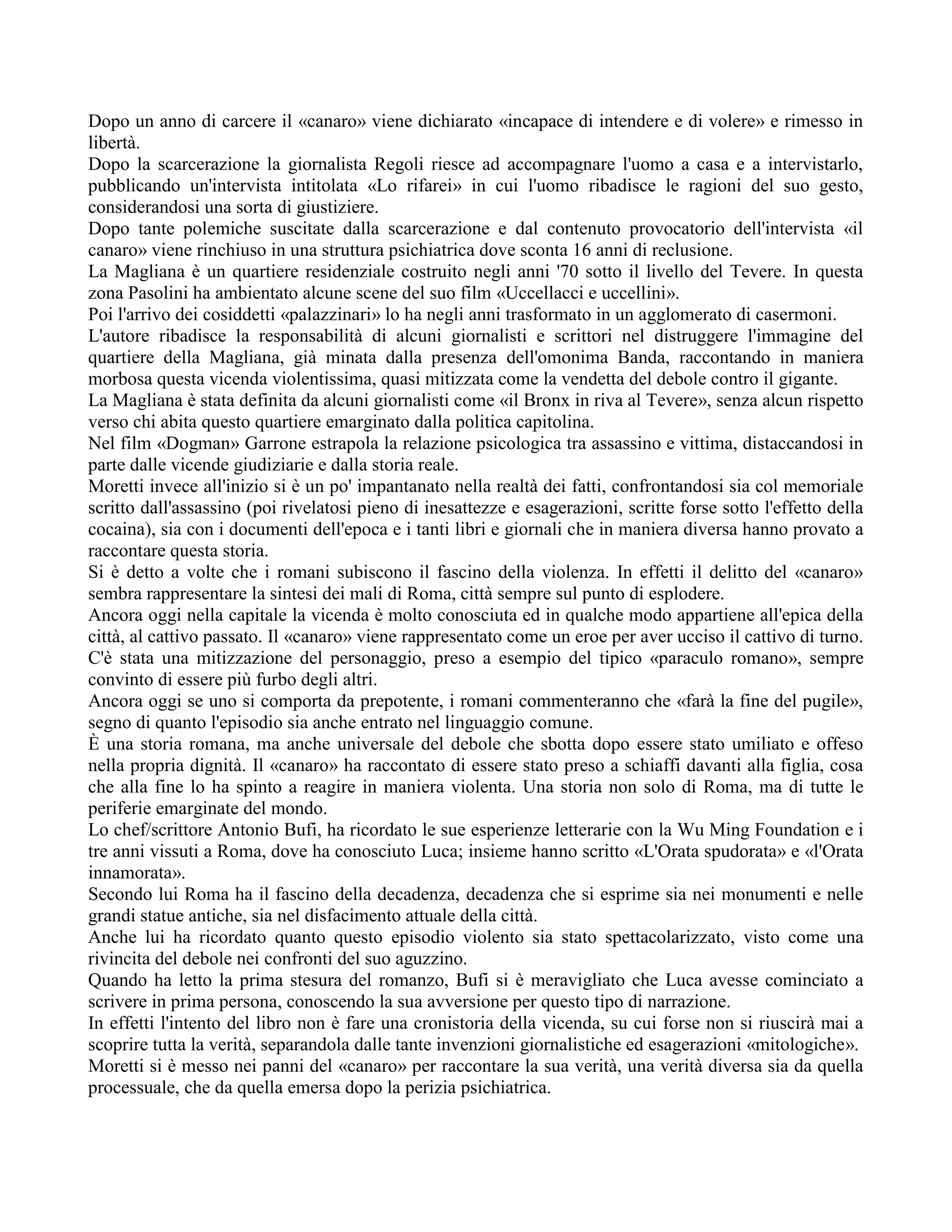 “Il Canaro” di Luca Moretti | PDF