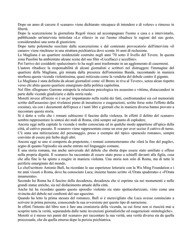 “Il Canaro” di Luca Moretti | PDF