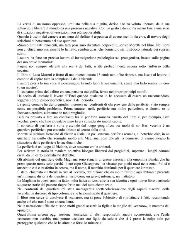 “Il Canaro” di Luca Moretti | PDF