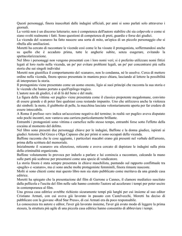 “Il Canaro” di Luca Moretti | PDF