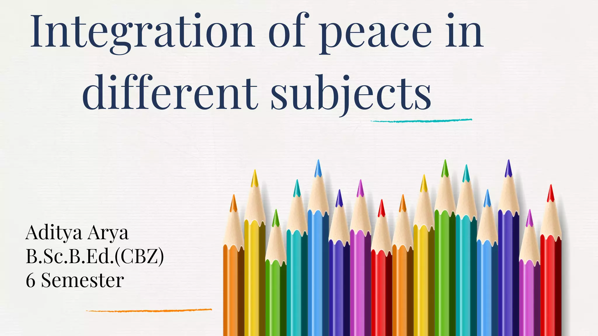 Integration of peace in different subjects | PDF