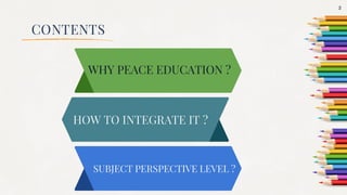 Integration of peace in different subjects | PDF