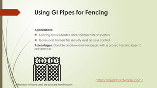 Versatile Applications of GI Pipes in Modern Infrastructure | PPT | PPTX