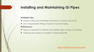Versatile Applications of GI Pipes in Modern Infrastructure | PPT | PPT