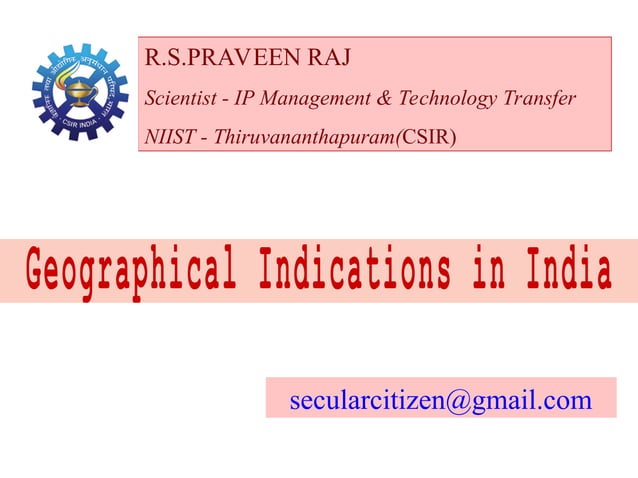 GI presentation CICS - 2011geographical indication.ppt