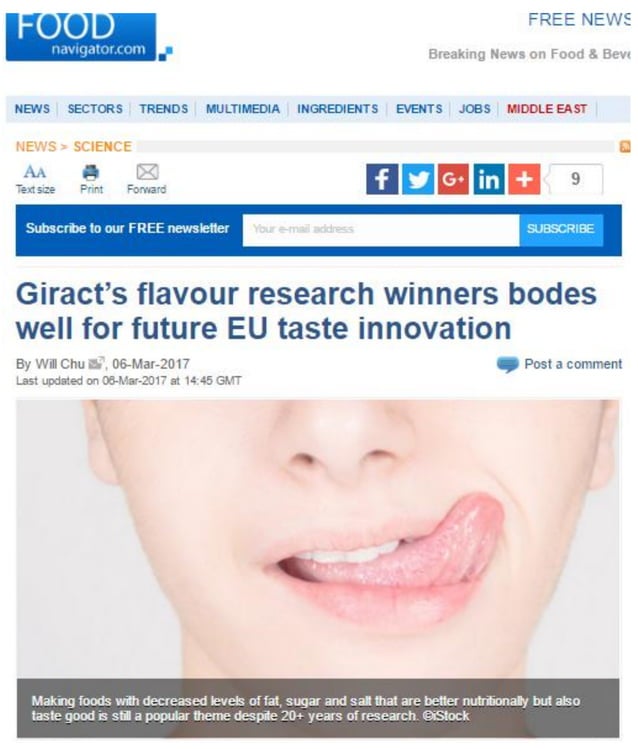Giract's flavor research winners bodes well for future EU taste ...