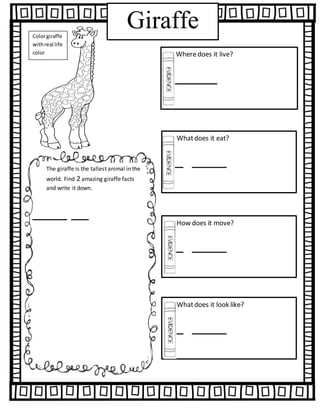 Giraffe animal research | DOCX