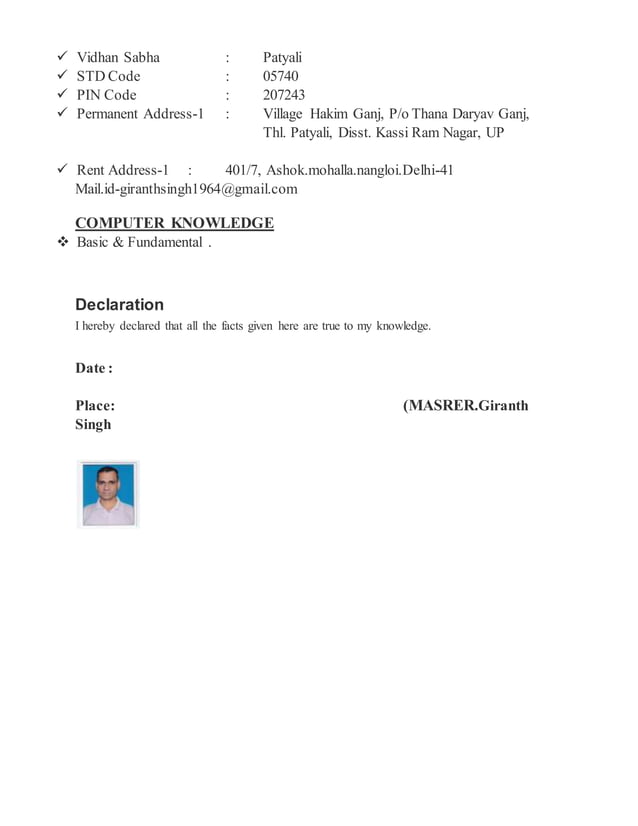 Giranth singh.curriculum vitae | DOCX