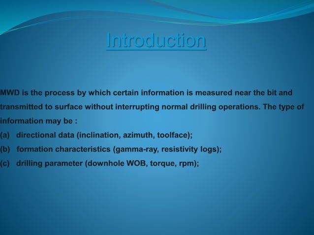 Measurement While Drilling (MWD) | PPTX | Physics | Science