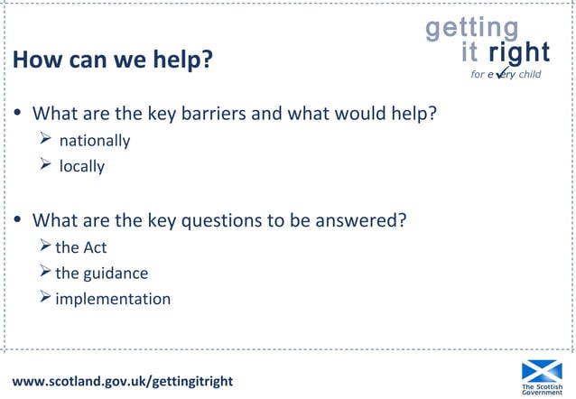 AHDS Conference November 2014; GIRFEC Workshop | PPT