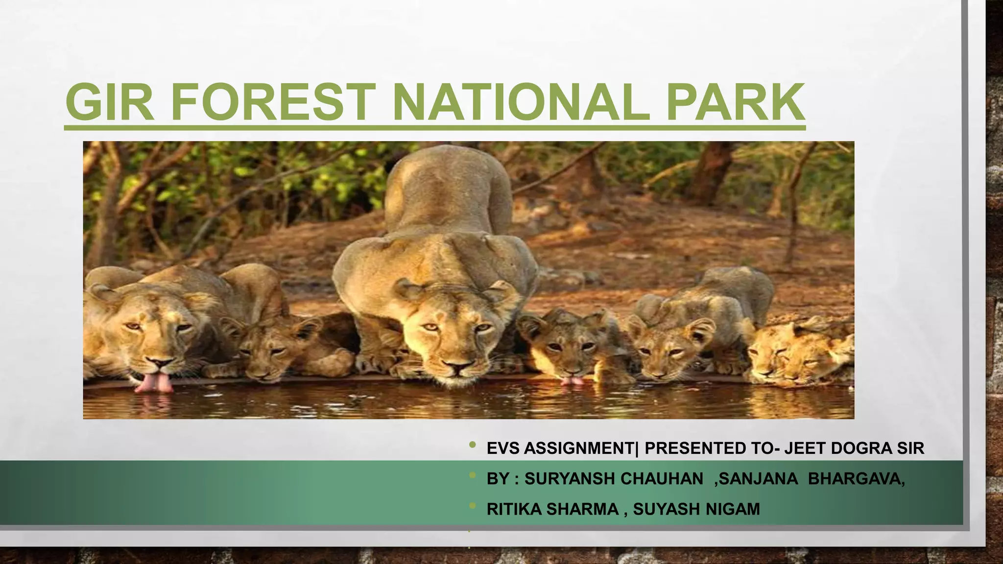 Gir forest national park | PPTX