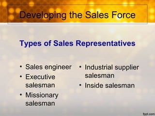 Development and management of sales force | PPT