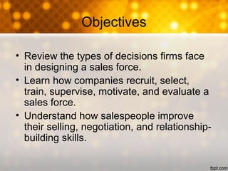 Development and management of sales force | PPT