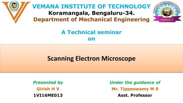 Scaaning electron microscope | PPT