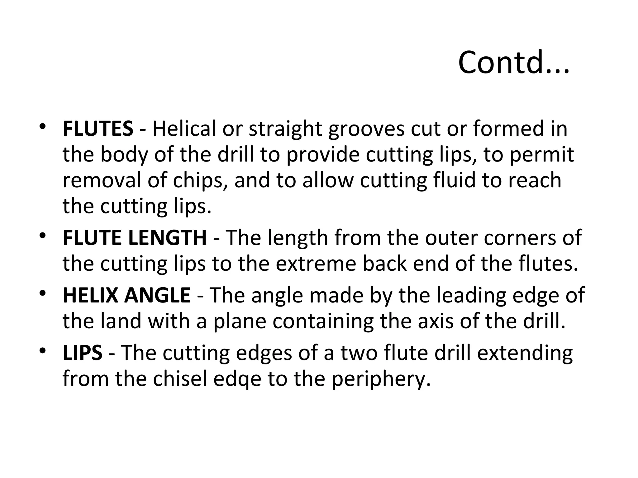 Geometry of Milling cutter's and Twist drills | PPT