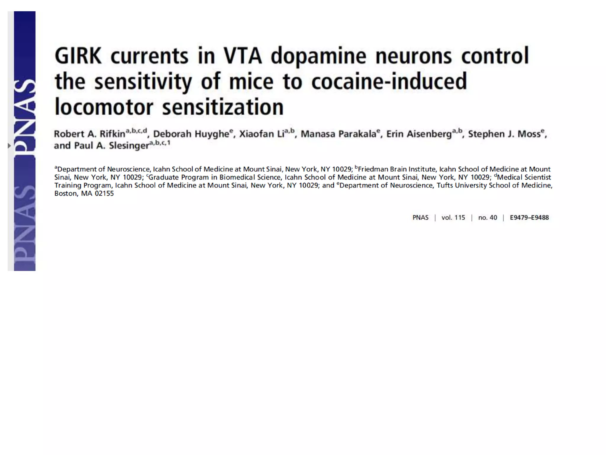 Rifken et al. 2018 - GIRK currents in VTA dopamine neurons control the ...