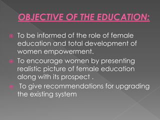 girl education and women empowerment.... | PDF